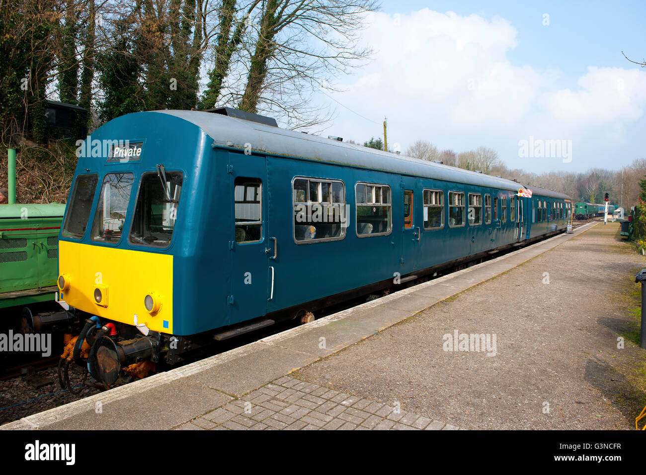 Class 108 DMU at Shepherdswell station on the East Kent Railway, Kent ...