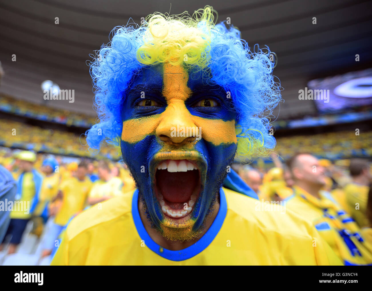 Sweden fans in the crowd during the match hi-res stock photography and ...
