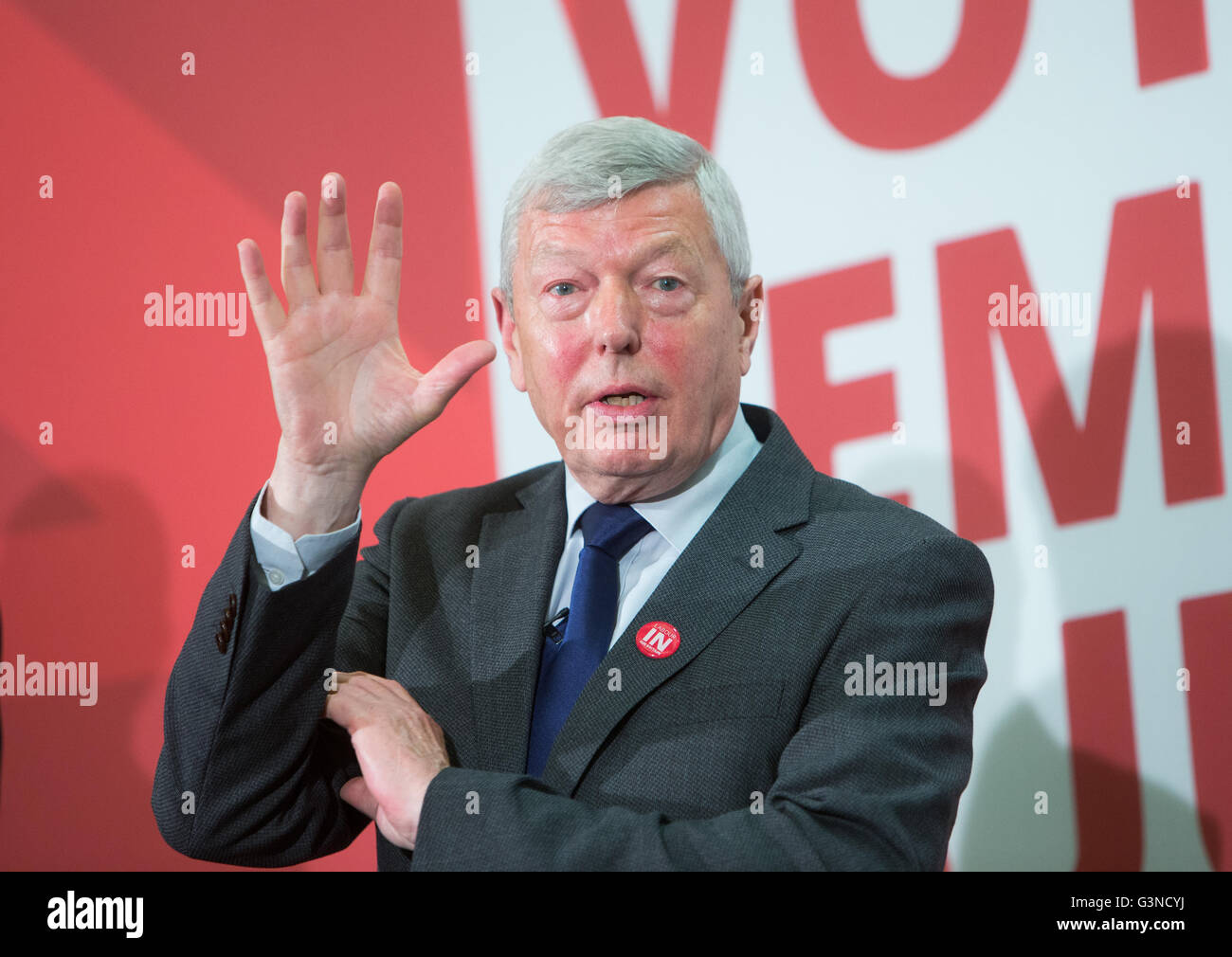 Alan Johnson MP speaks at a conference for the 'Vote In' campaign ahead ...