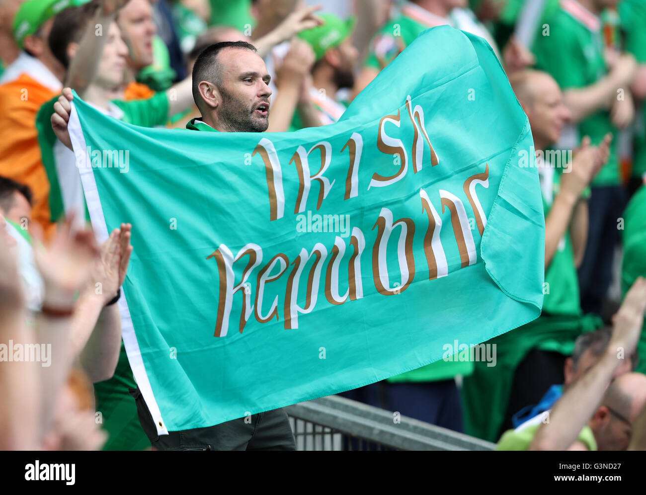 A republic of ireland fan in the stands hi-res stock photography and ...