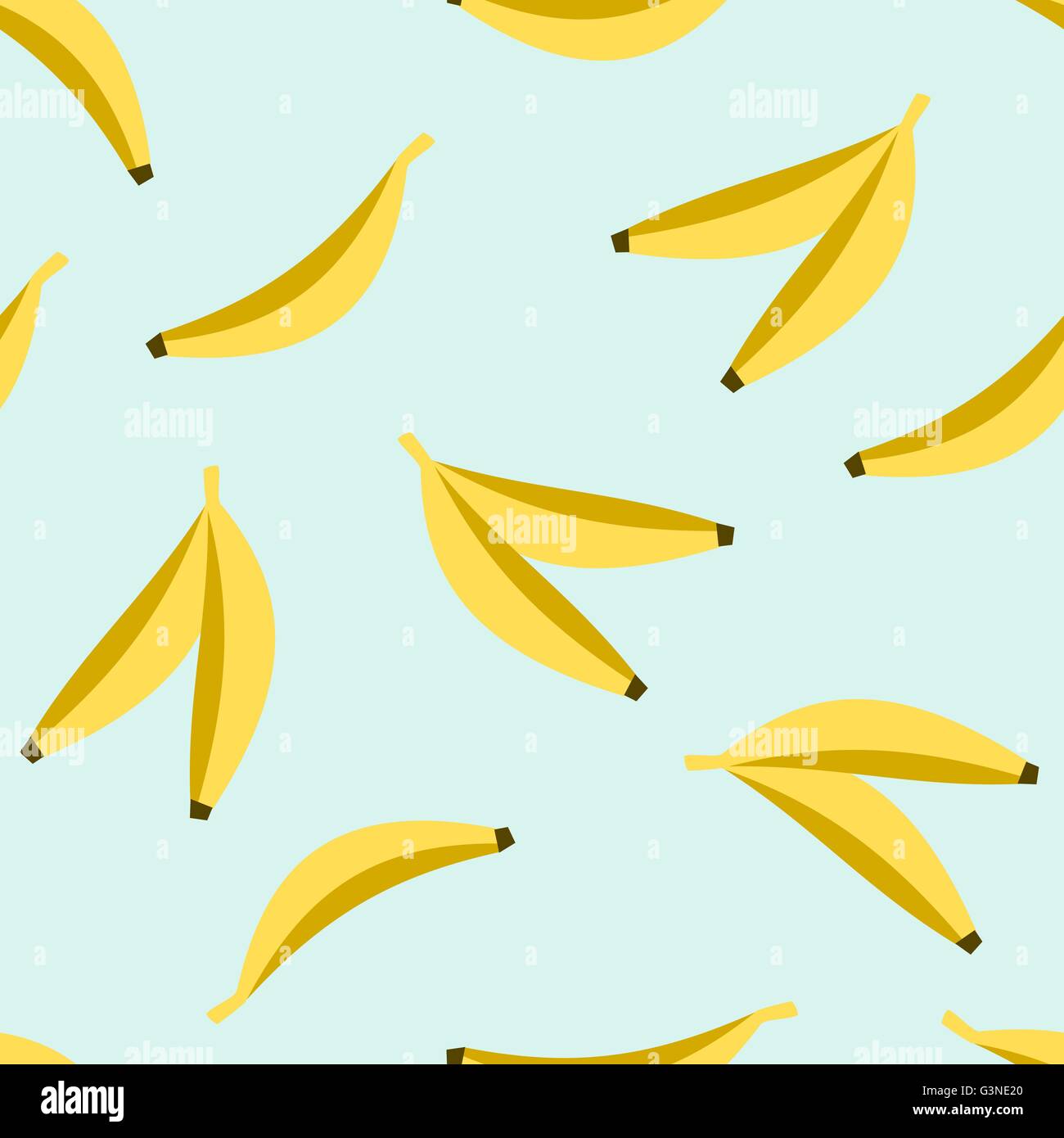 Seamless repeating pattern with bananas on light blue background ...