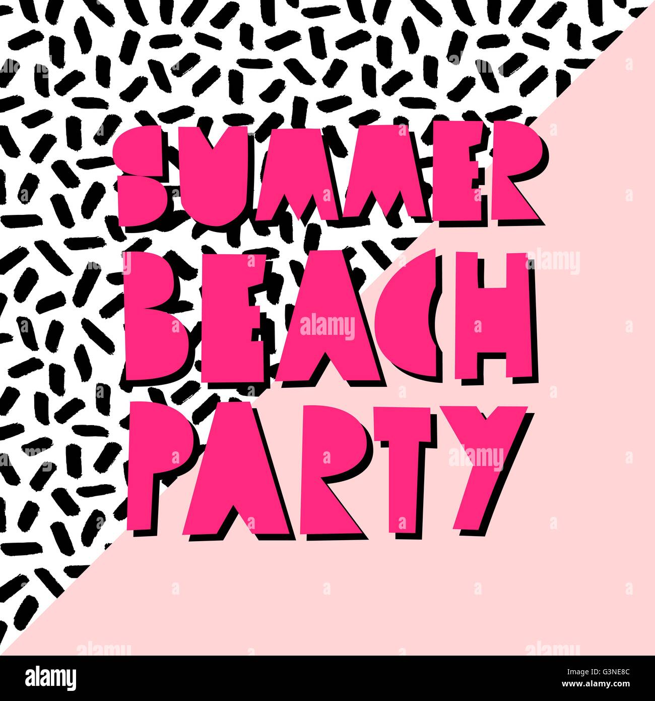 Modern poster design for a summer beach party with geometric letters in ...