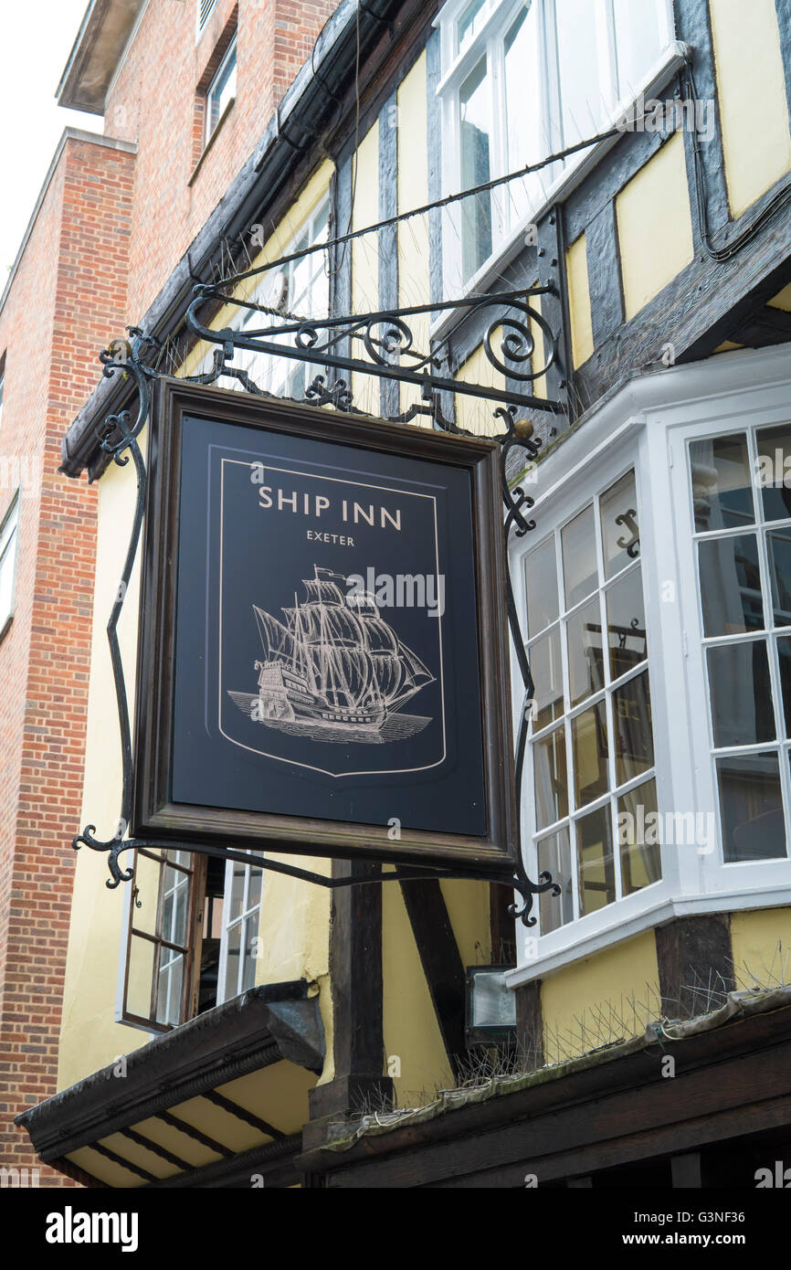 Exeter Capital city of Devon England UK The ship Inn Stock Photo - Alamy