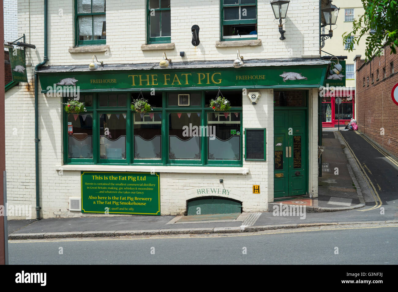 Exeter Capital city of Devon England UK The Fat Pig Pub Stock Photo - Alamy
