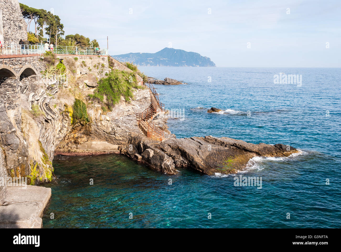 The coastline in Nervi, a sea district of Genoa Stock Photo - Alamy