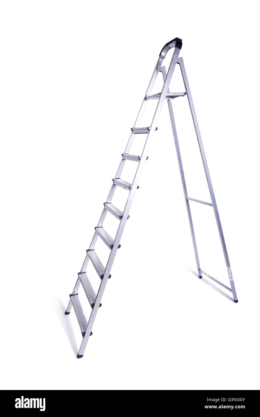 Ladder isolated on the white background Stock Photo - Alamy