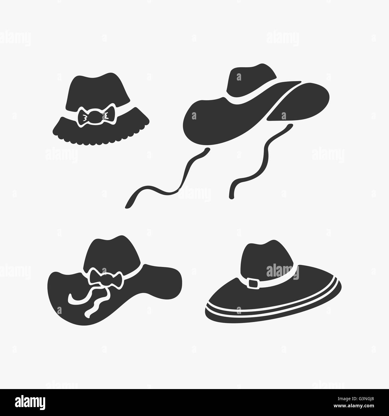 Vector Set Women Hats Stock Vector Image & Art - Alamy