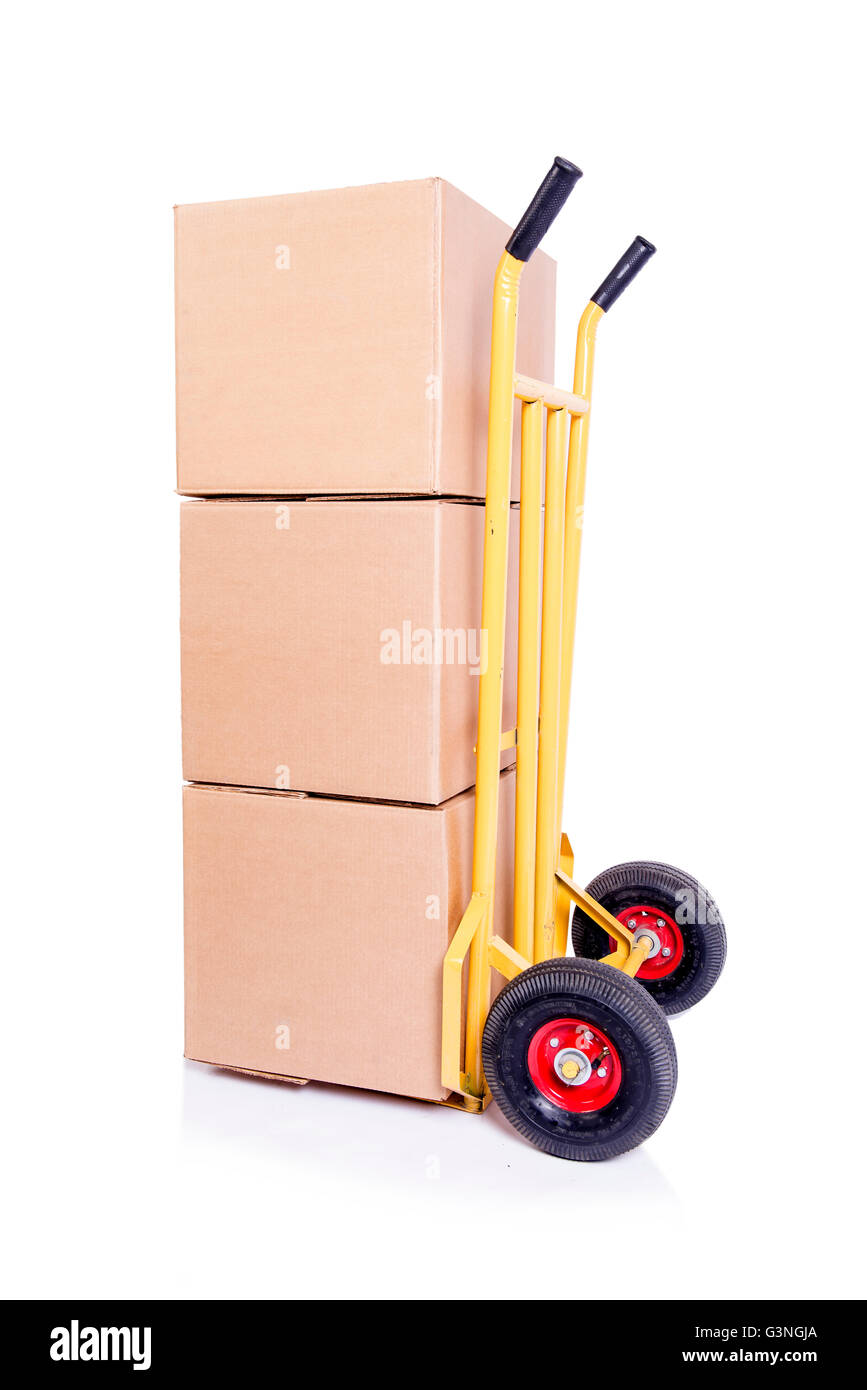 Shipping cart isolated on the white background Stock Photo - Alamy