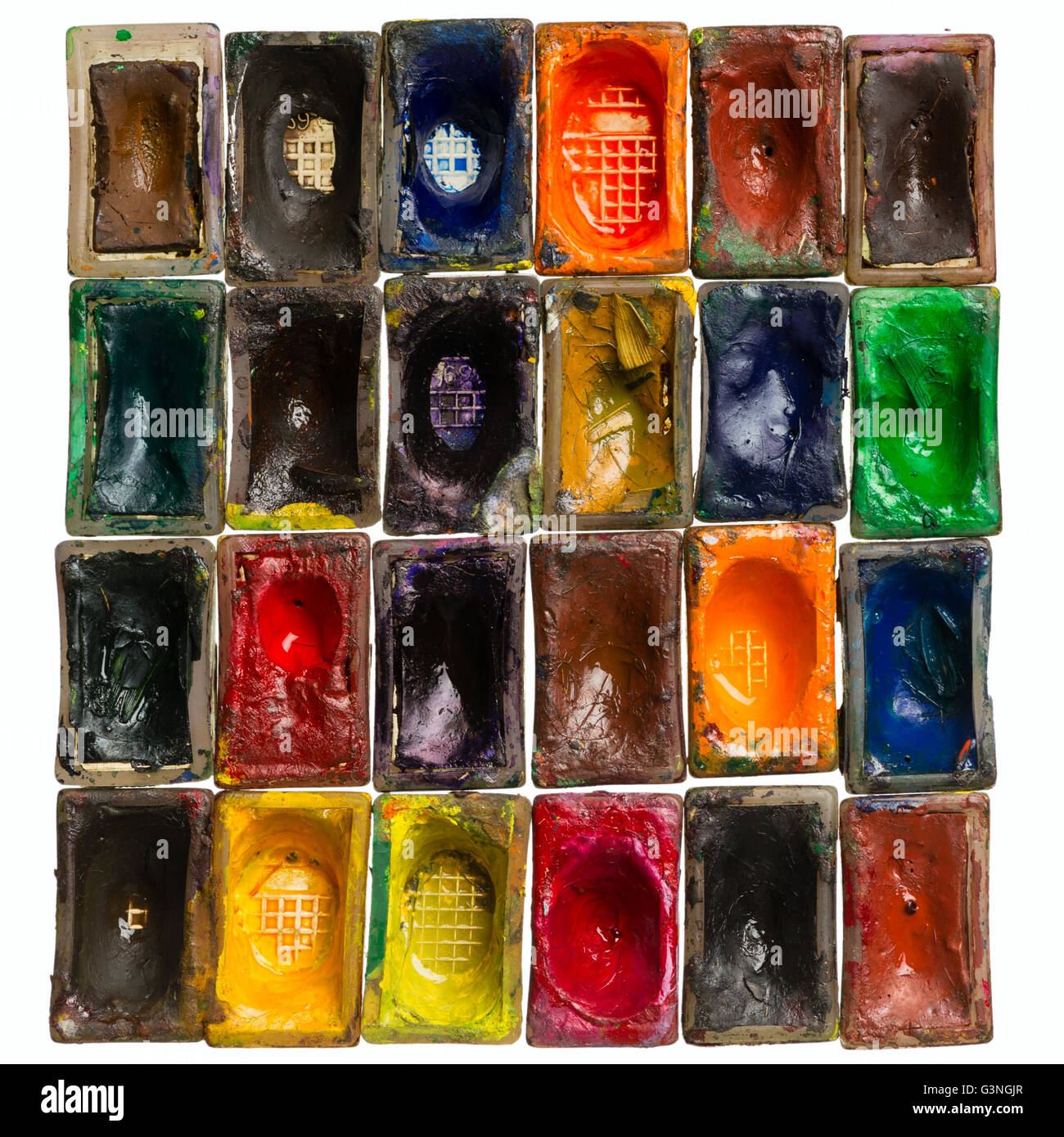 Old oil paints in tubes lay out the square on white background Stock ...