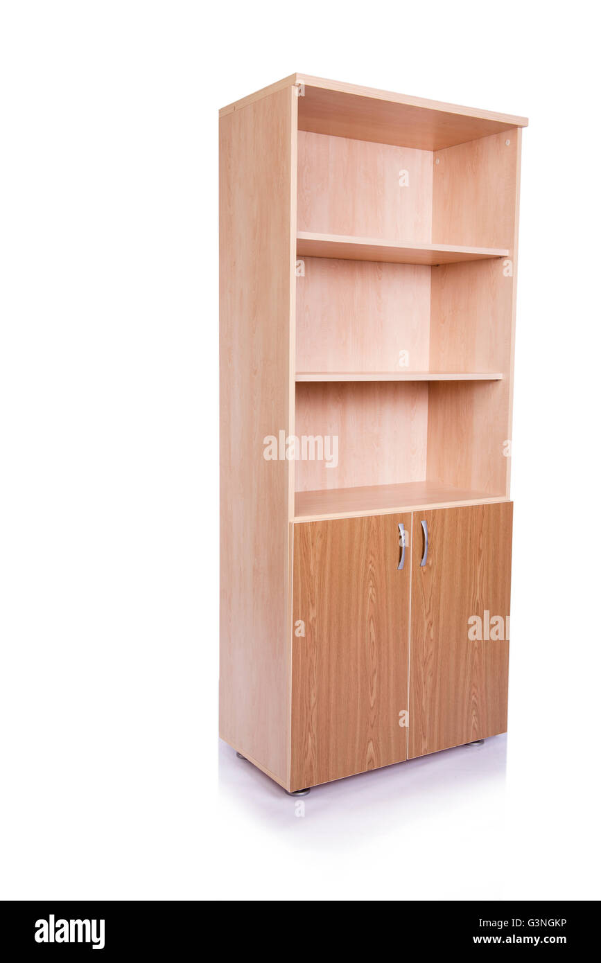 Office cabinet shelf isolated on white background Stock Photo - Alamy