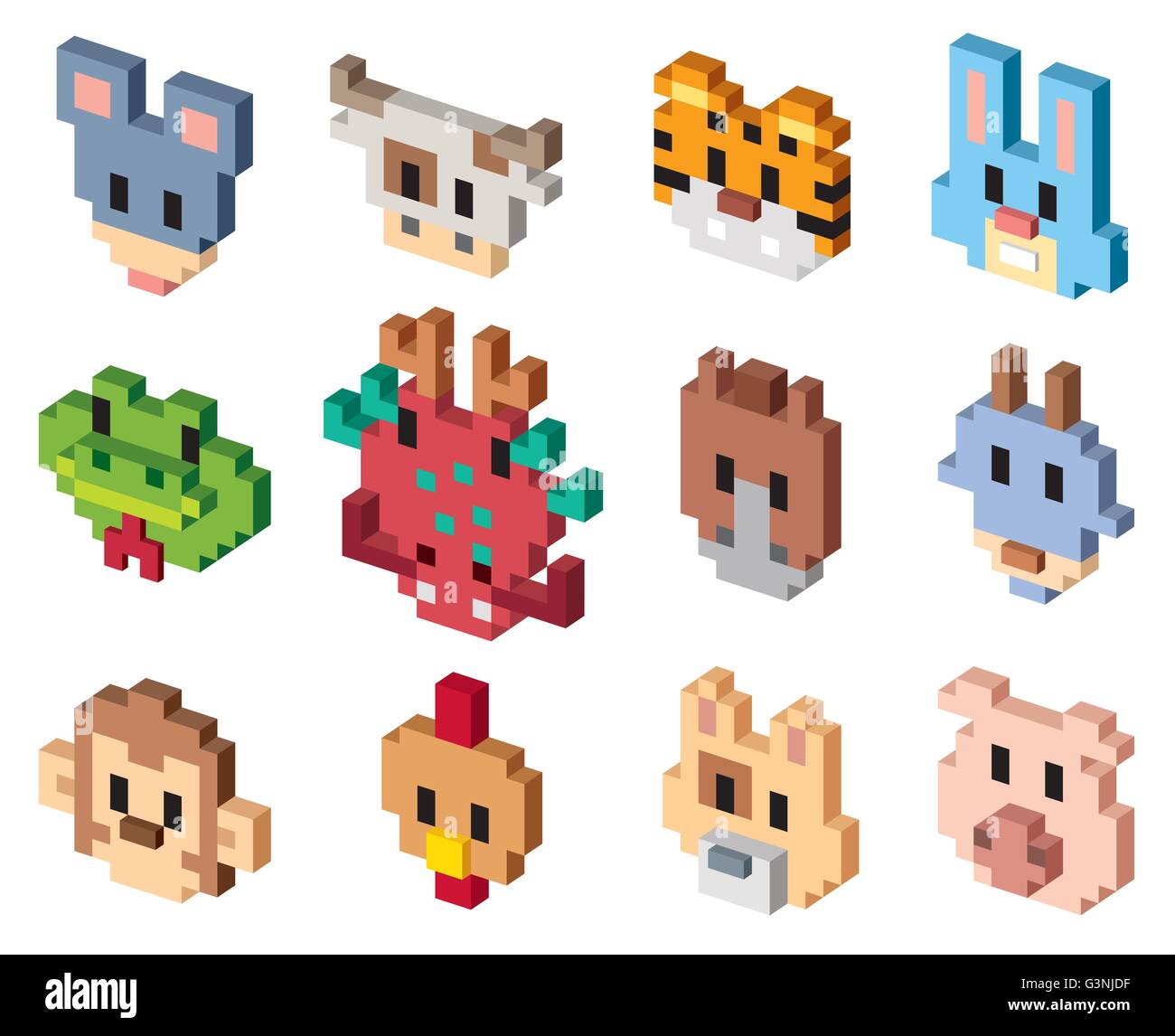 Animal pixel art Stock Vector Images - Alamy