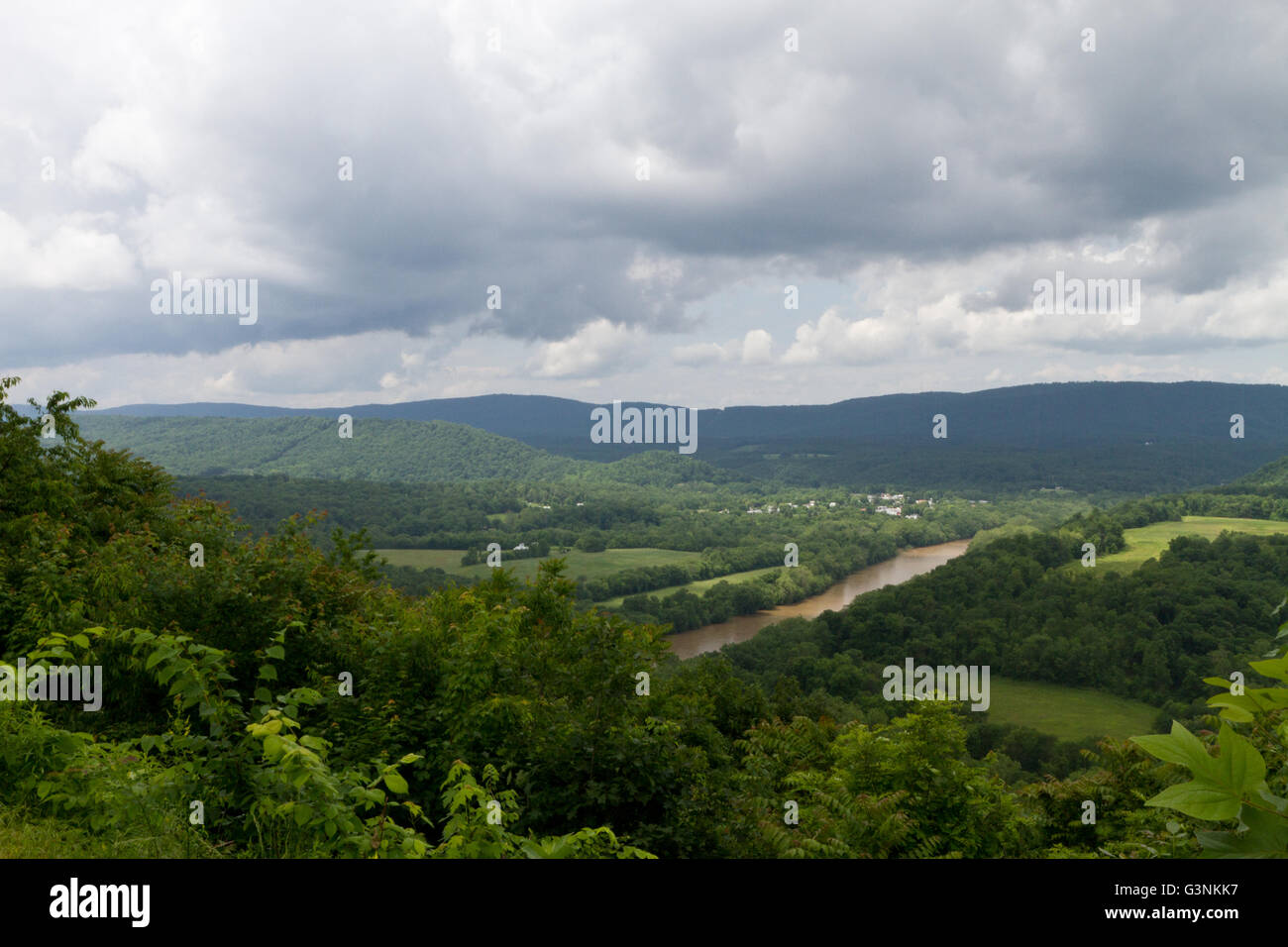 West Virginia landscape filled with layers of green foliage and puffy ...