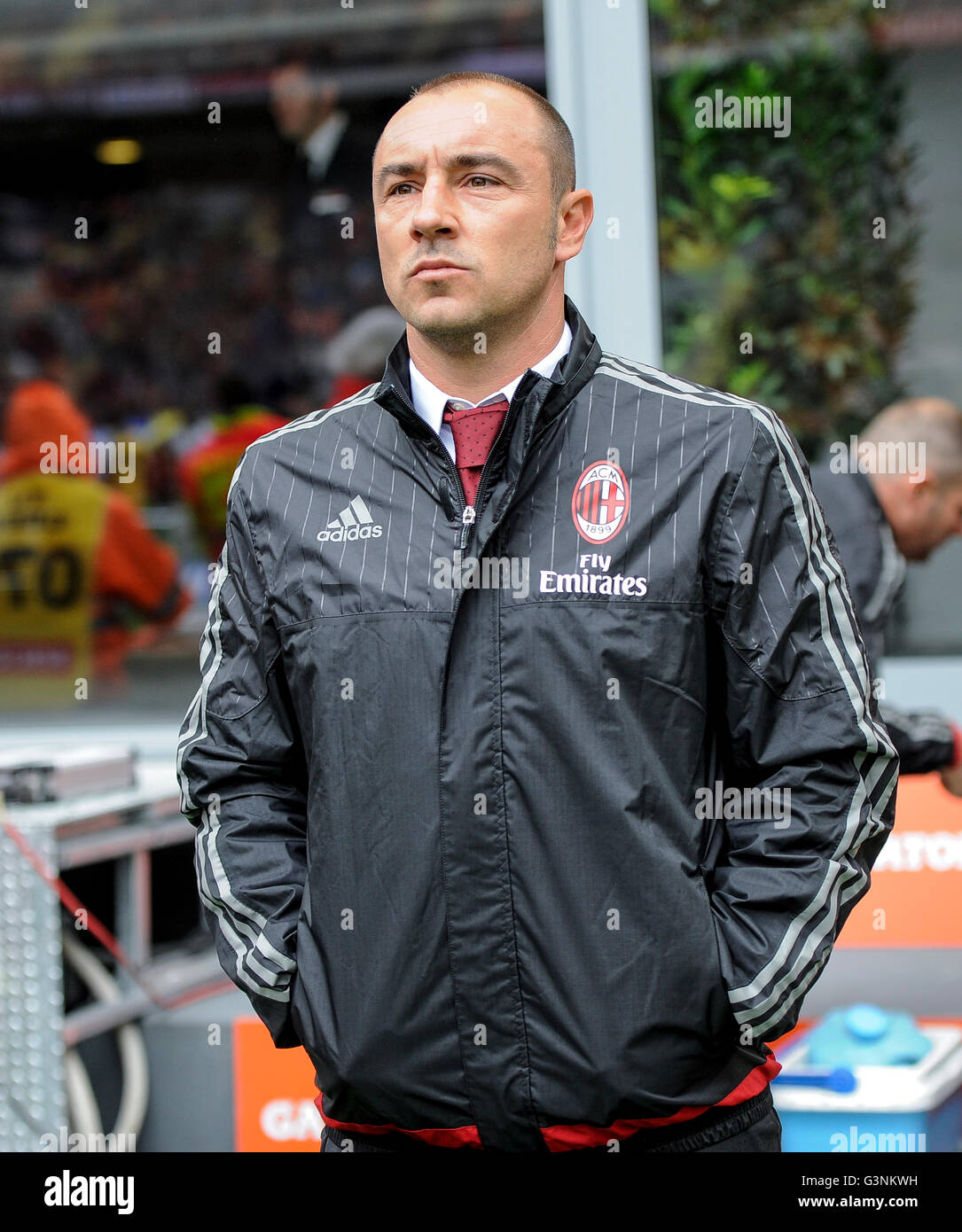 Milan, Italy. 01st May, 2016. Cristian Brocchi looks on during the ...