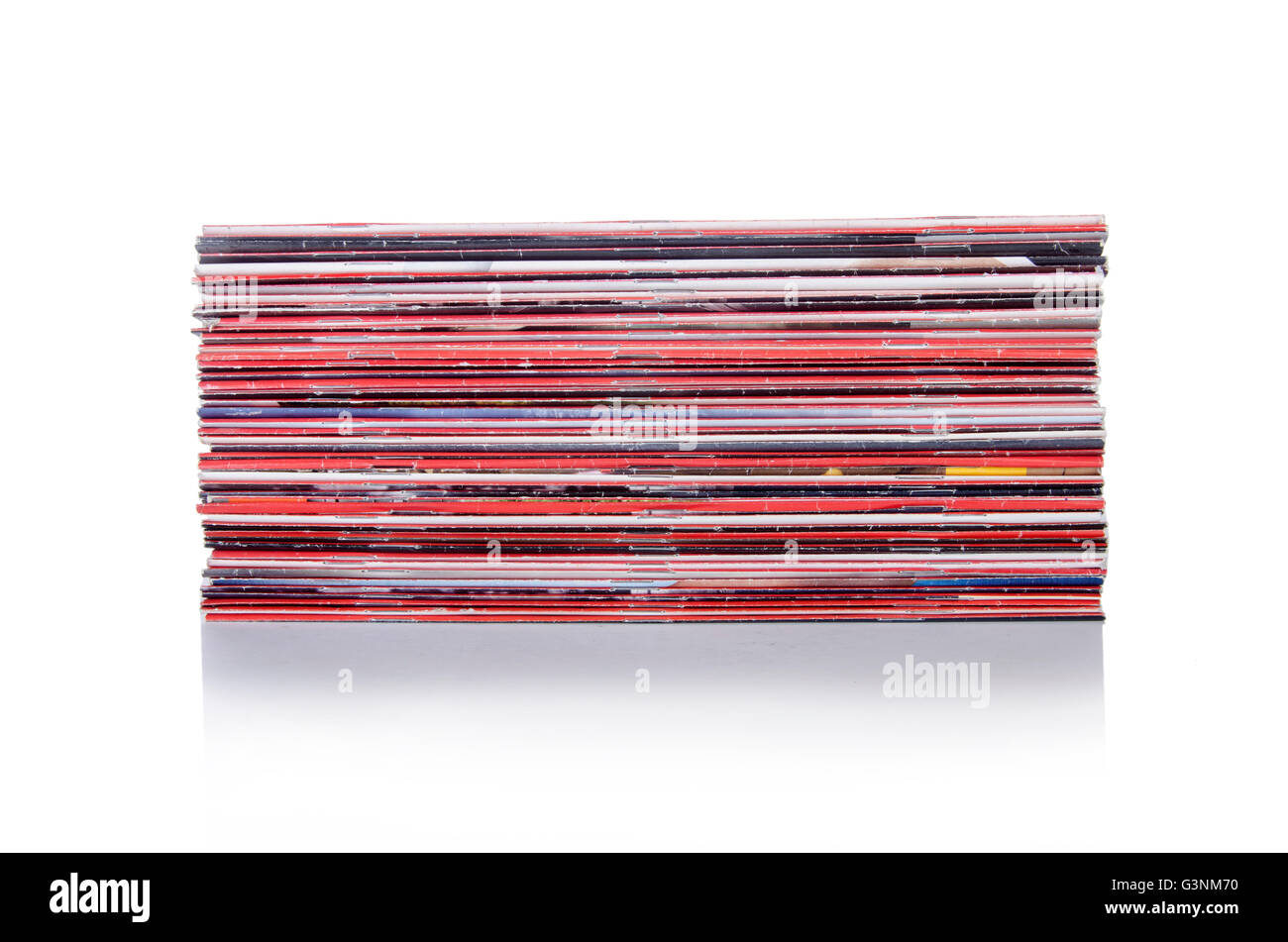 Stack of magazine isolated on the white background Stock Photo - Alamy