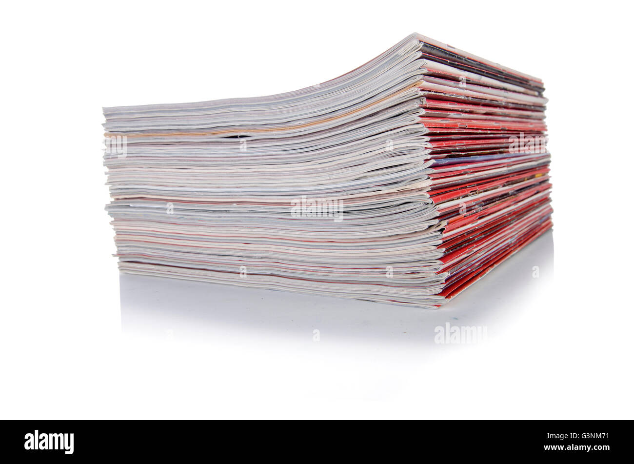Stack of magazine isolated on the white background Stock Photo - Alamy