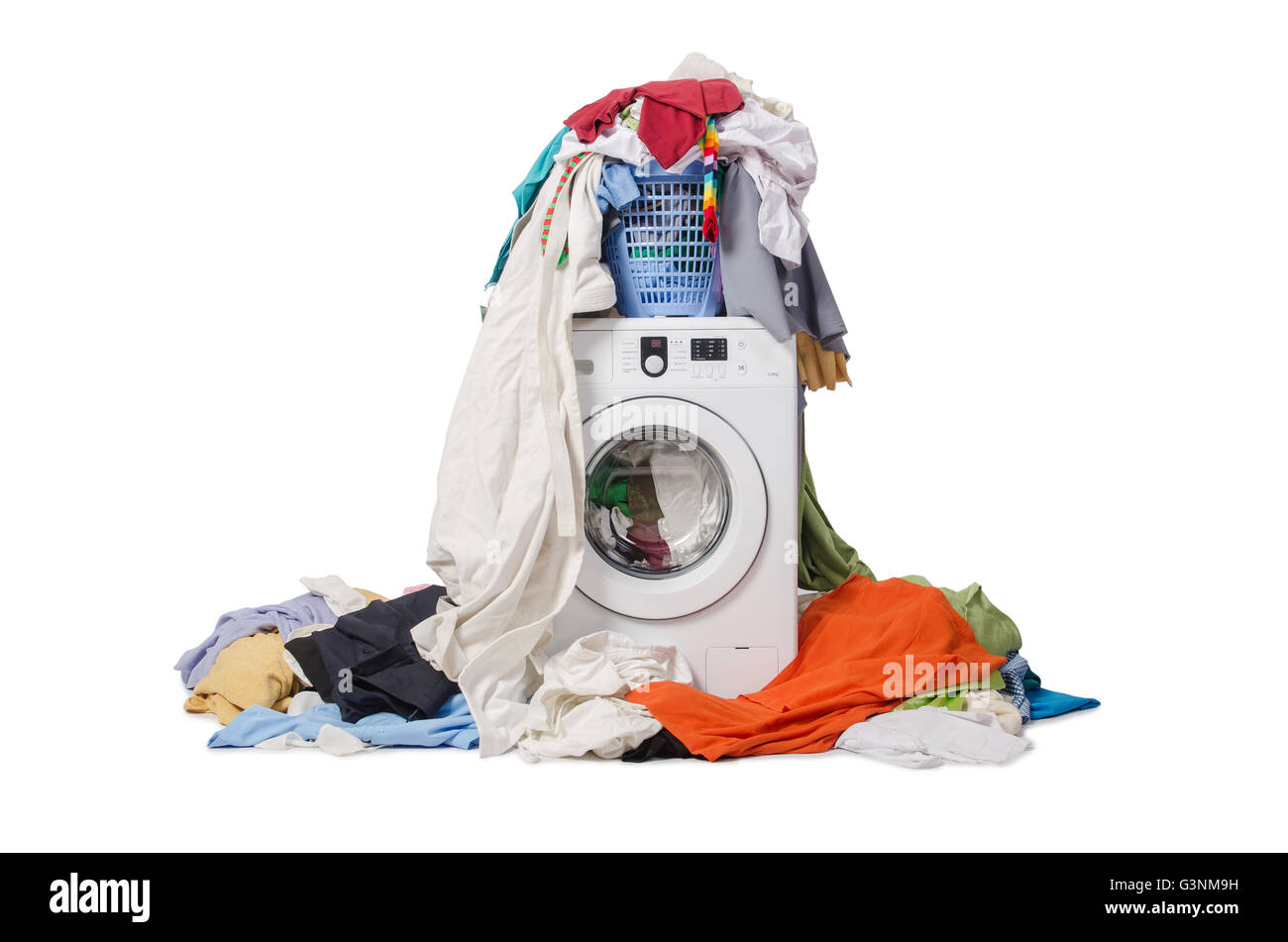 Washing machine isolated on white background Stock Photo - Alamy