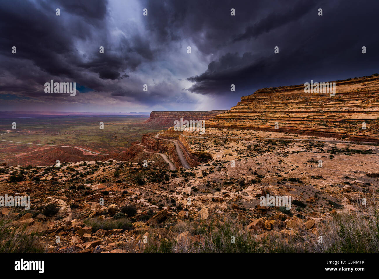 Trail of the Ancients, a National Scenic Byway steep switchbacks, Moki ...