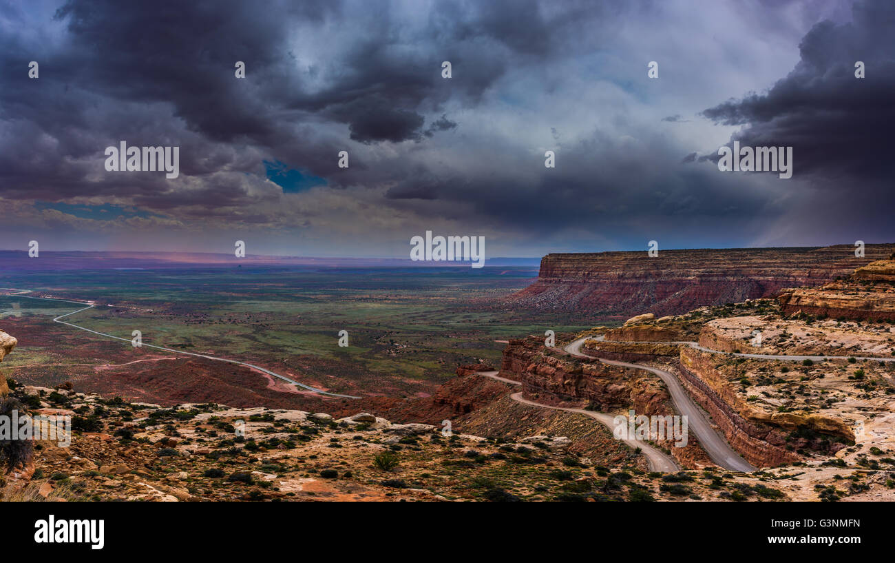 Trail of the Ancients, a National Scenic Byway steep switchbacks, Moki ...