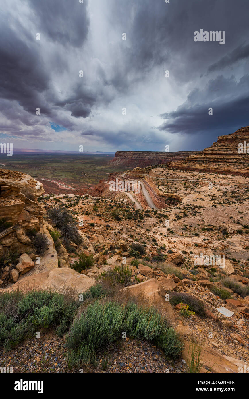 Trail of the Ancients, a National Scenic Byway steep switchbacks, Moki ...