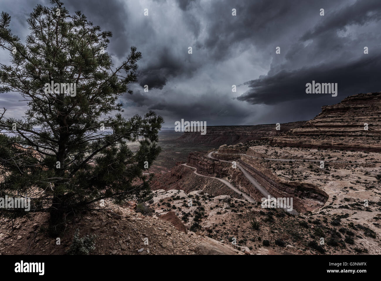 Trail of the Ancients, a National Scenic Byway steep switchbacks, Moki ...