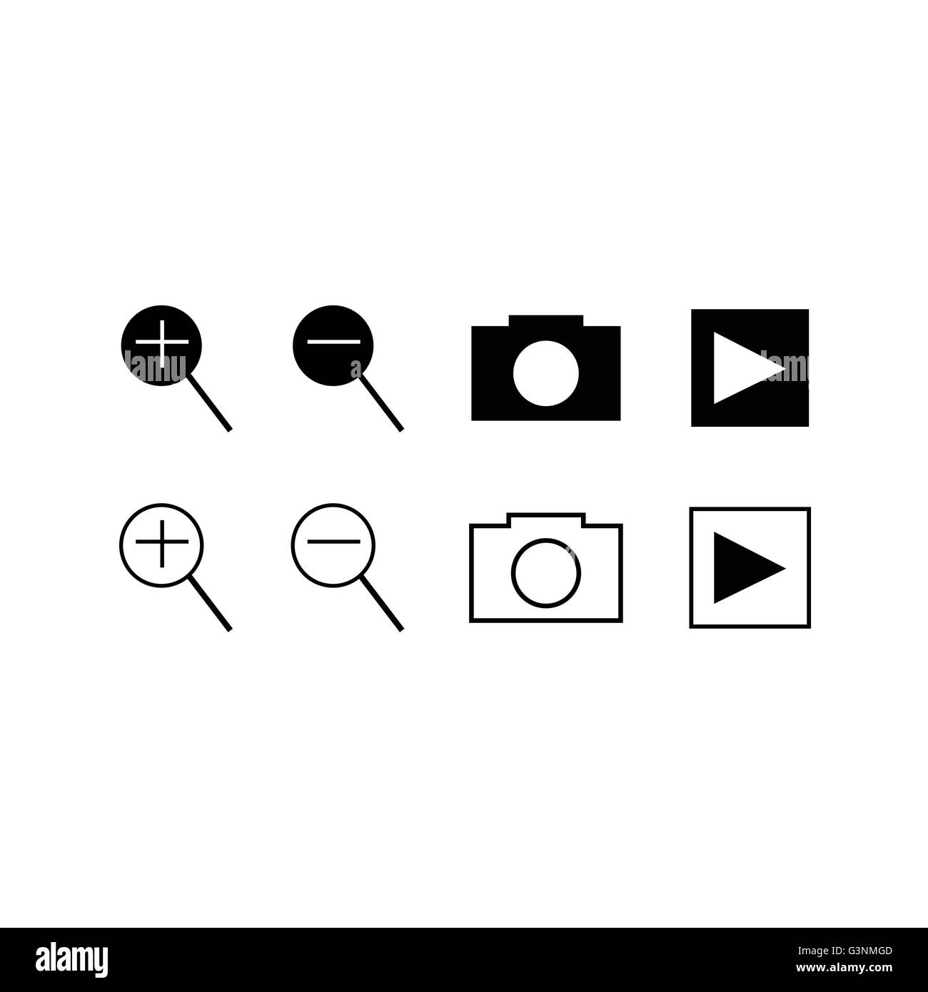 Set of trendy thin modern gadget icons in select and deselect Stock ...