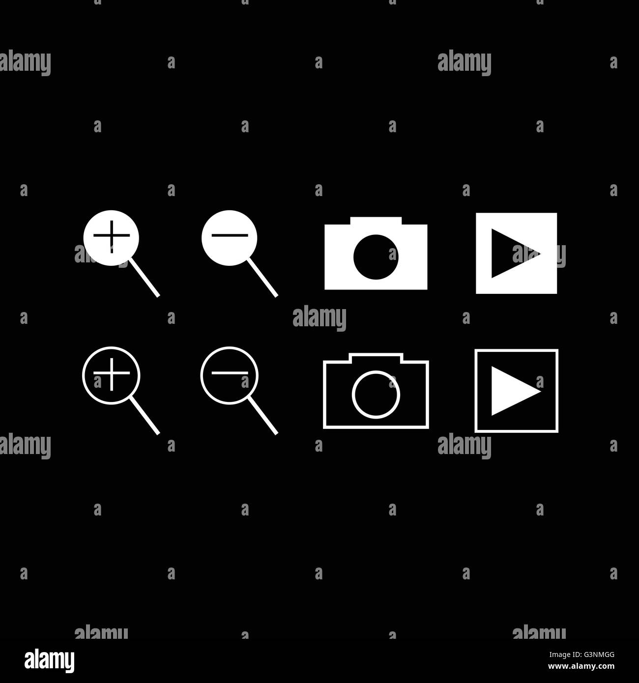 Set of trendy thin modern gadget icons in select and deselect Stock ...