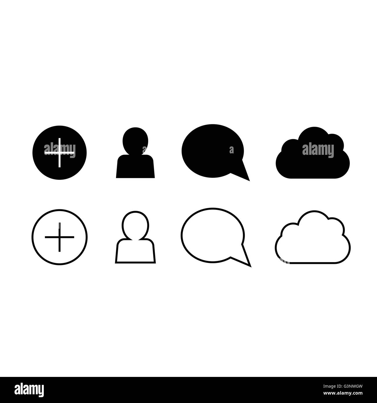 Set of trendy thin modern gadget icons in select and deselect Stock ...