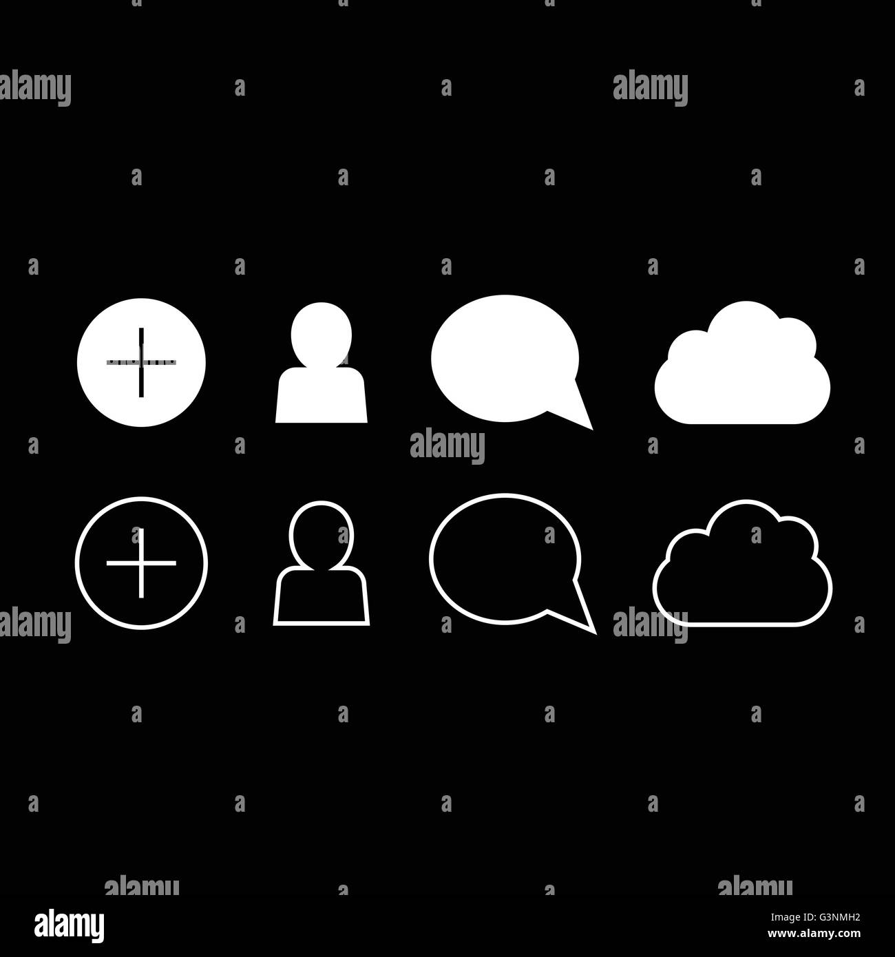 Set of trendy thin modern gadget icons in select and deselect Stock ...