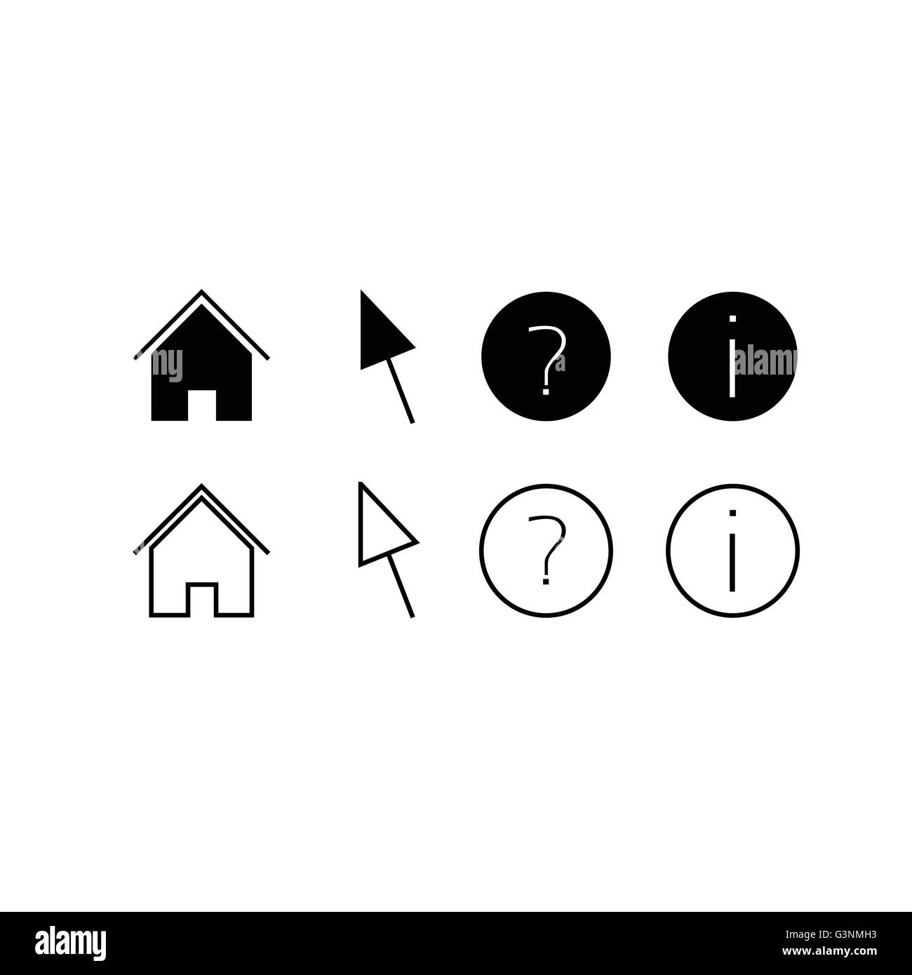 Set of trendy thin modern gadget icons in select and deselect Stock ...