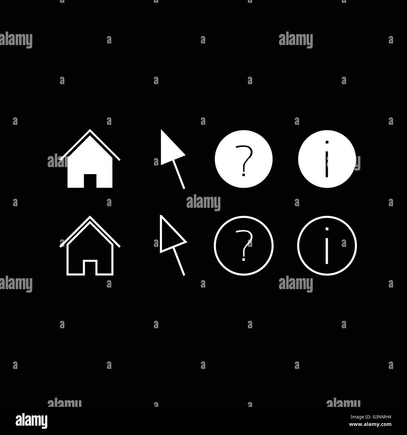 Set of trendy thin modern gadget icons in select and deselect Stock ...