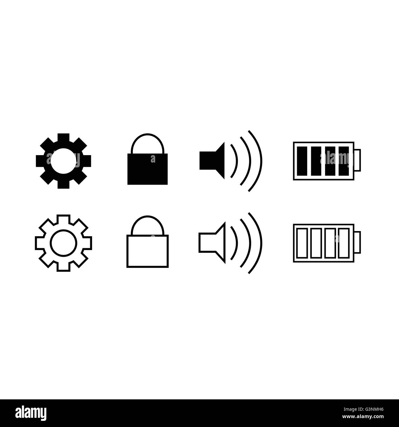 Set of trendy thin modern gadget icons in select and deselect Stock ...