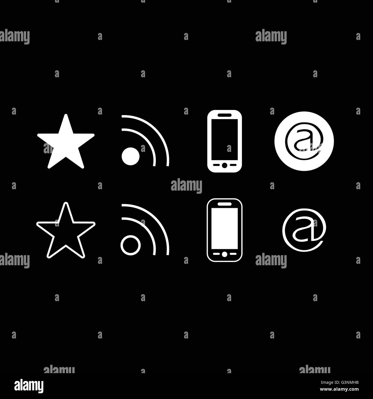 Set of trendy thin modern gadget icons in select and deselect Stock ...