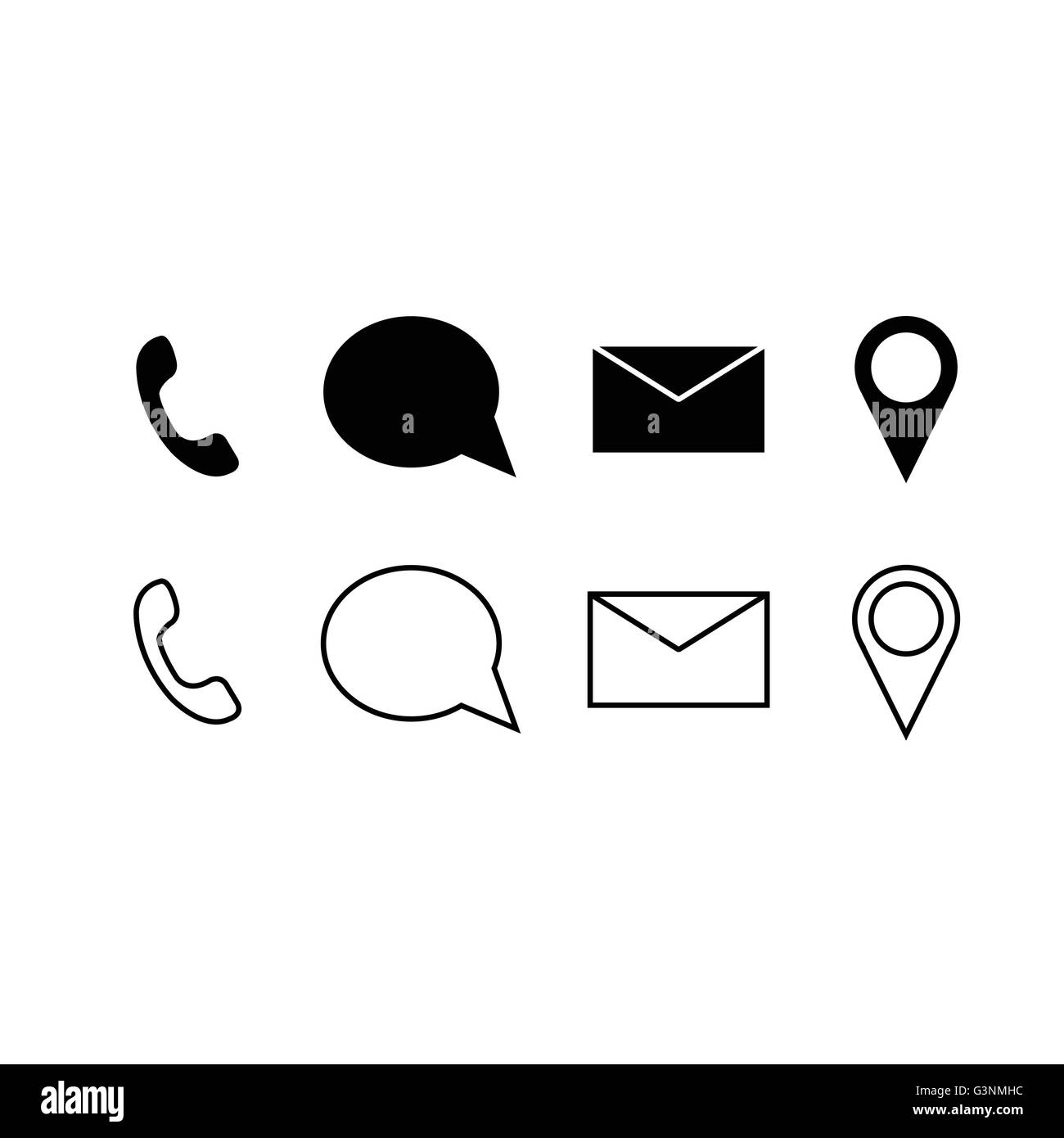 Set of trendy thin modern gadget icons in select and deselect Stock ...