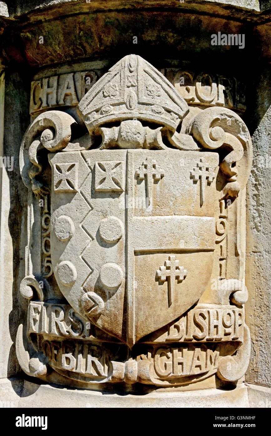 Stone monument to Charles Gore the first bishop of Birmingham outside ...