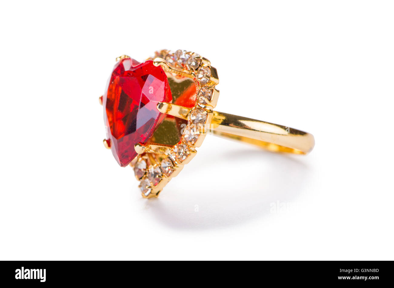 Golden ring isolated on white background Stock Photo - Alamy