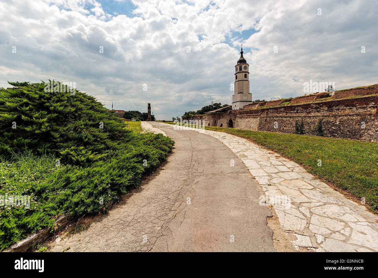 Belgrade fortress and Kalemegdan park with dramatic clouds Stock Photo ...