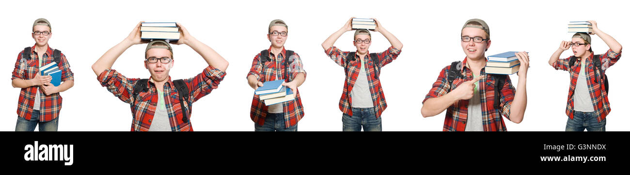Composite photo of student with books Stock Photo - Alamy