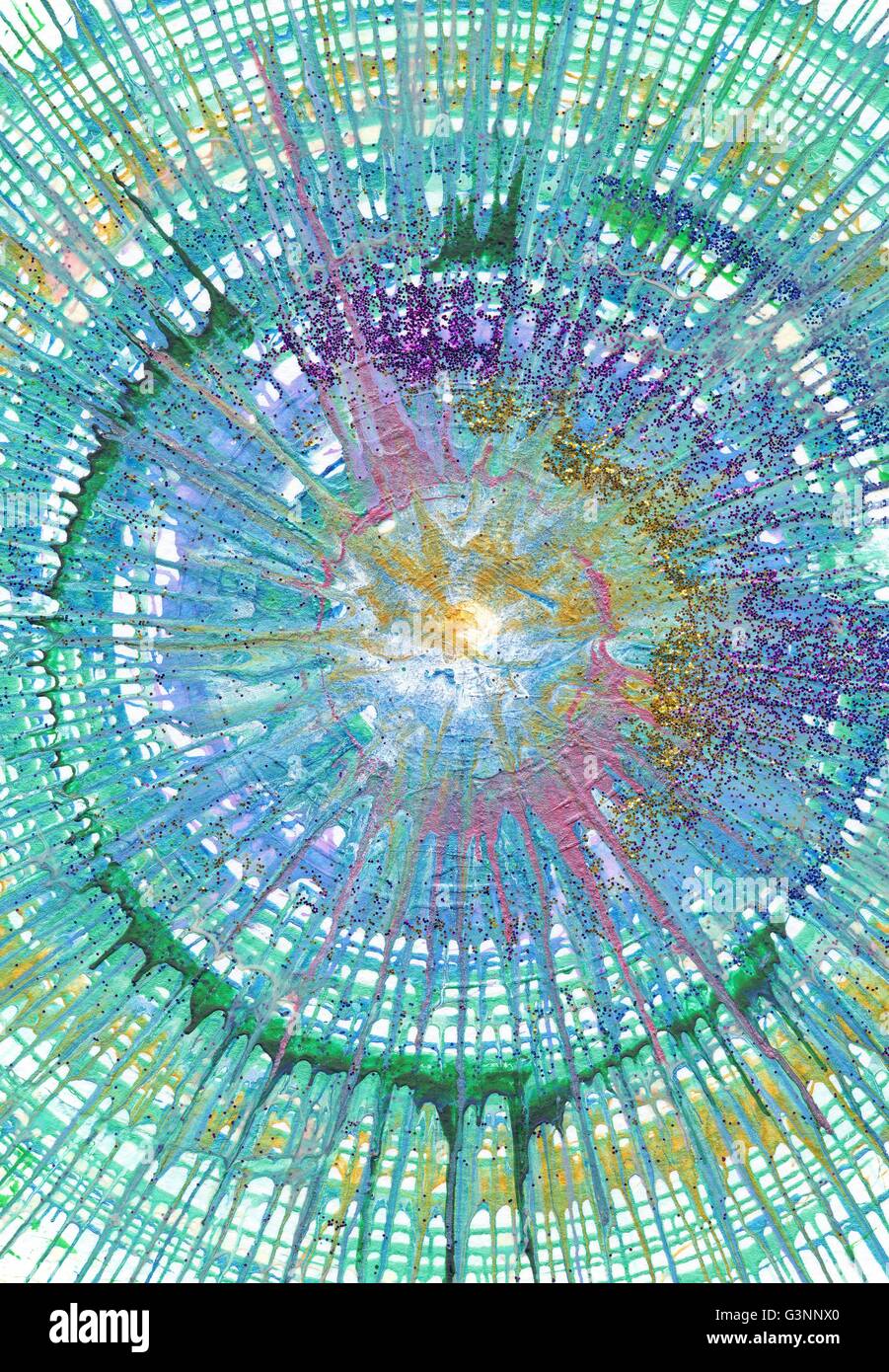 Colorful contemporary modern art acrylic blob drawing Jackson Pollock ...