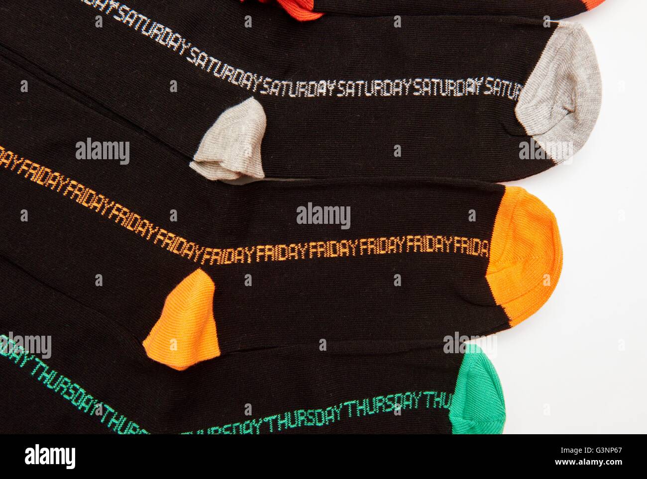 Days of the week novelty cotton socks Stock Photo - Alamy