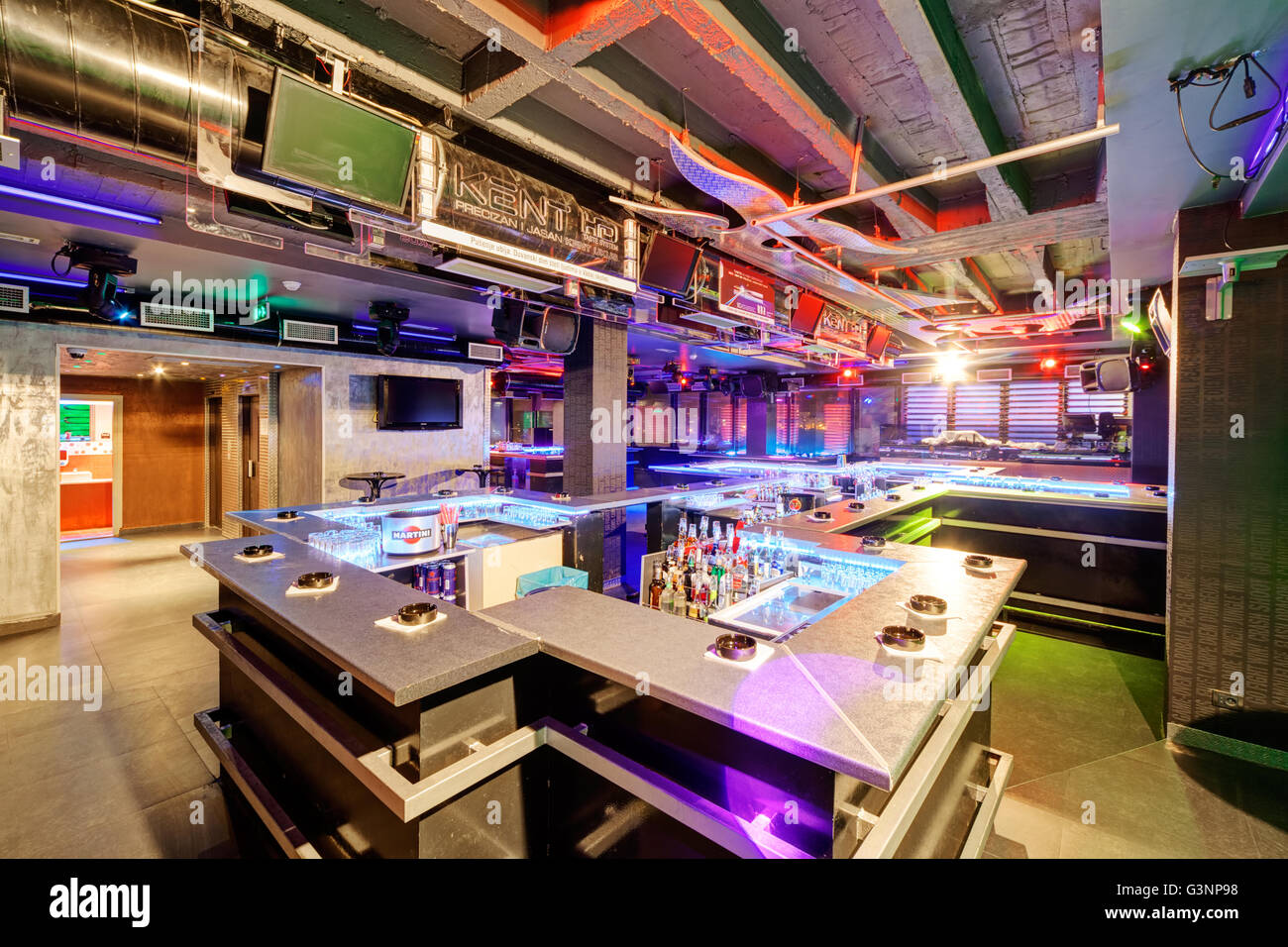 Interior of night club with vivid colors Stock Photo - Alamy