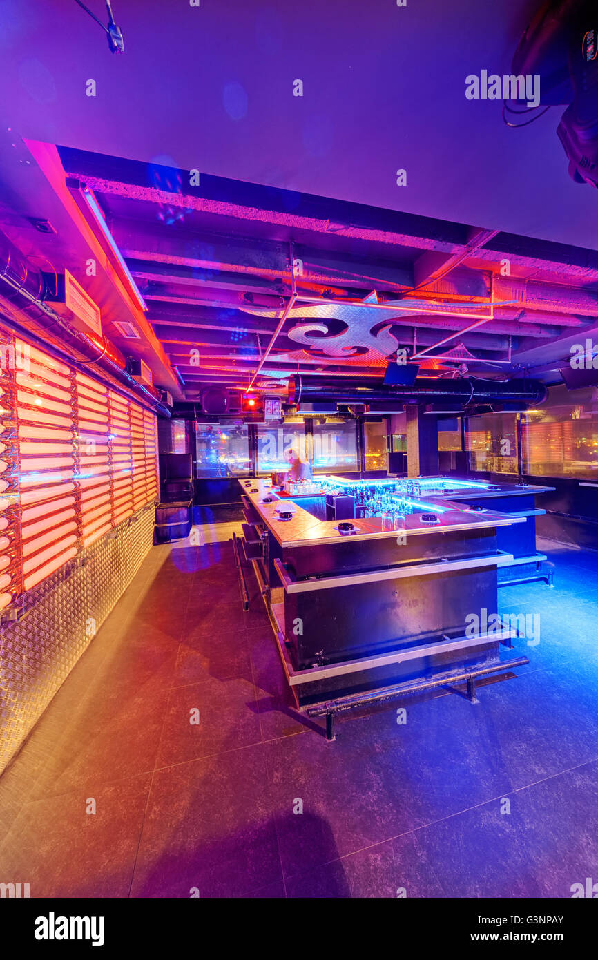 Interior of night club with vivid colors Stock Photo - Alamy