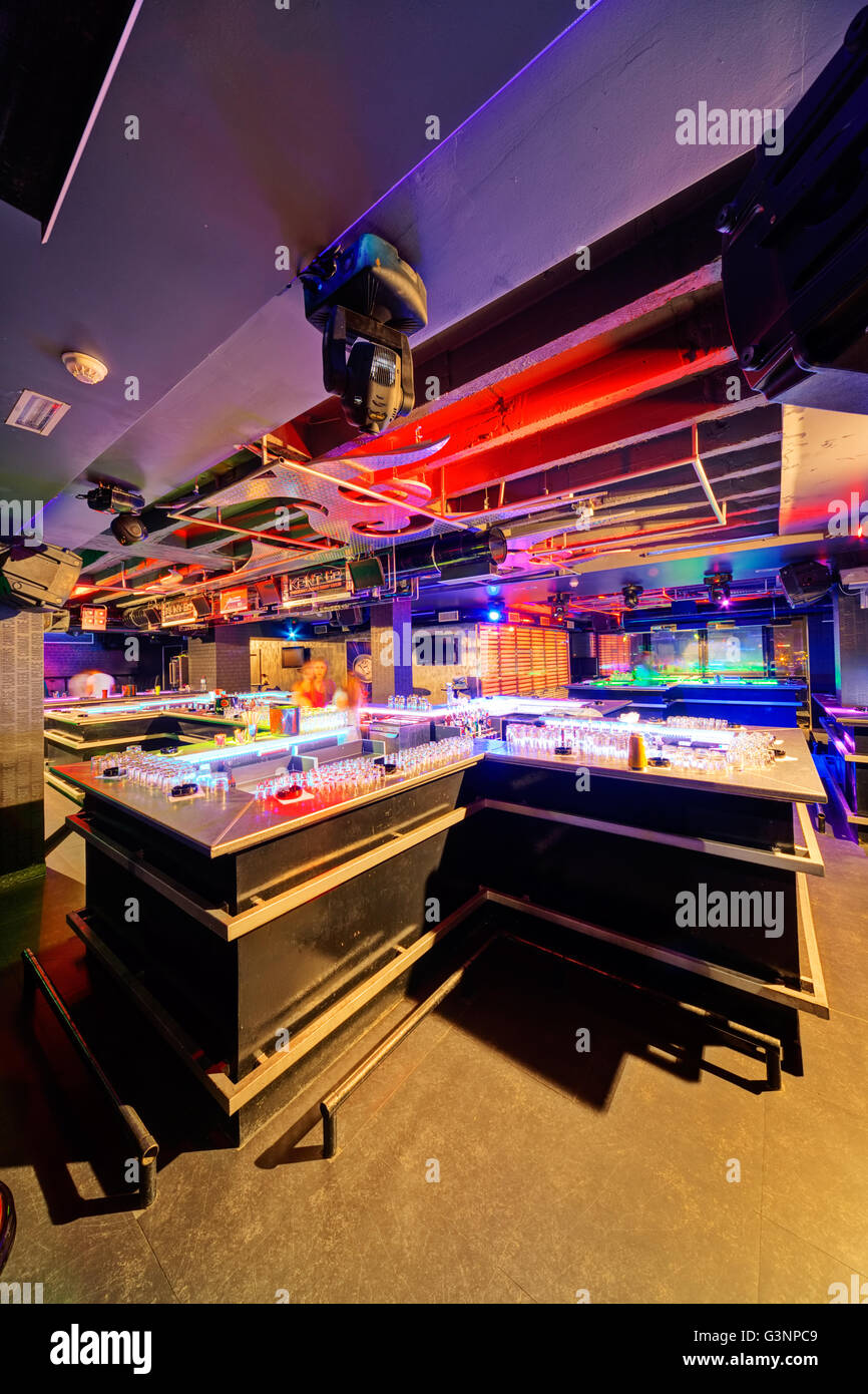 Interior of night club with vivid colors Stock Photo - Alamy