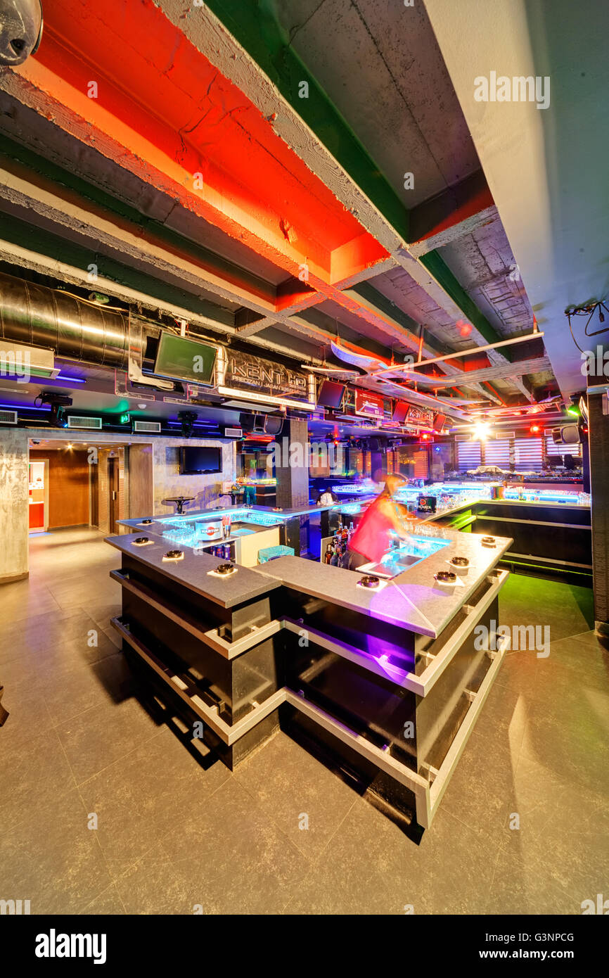 Interior of night club with vivid colors Stock Photo - Alamy