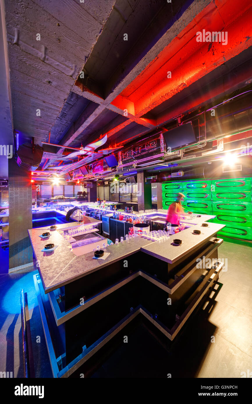 Interior of night club with vivid colors Stock Photo - Alamy