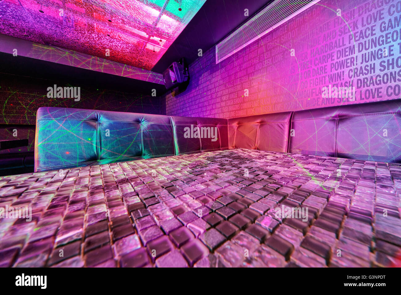 Interior of night club with vivid colors Stock Photo - Alamy