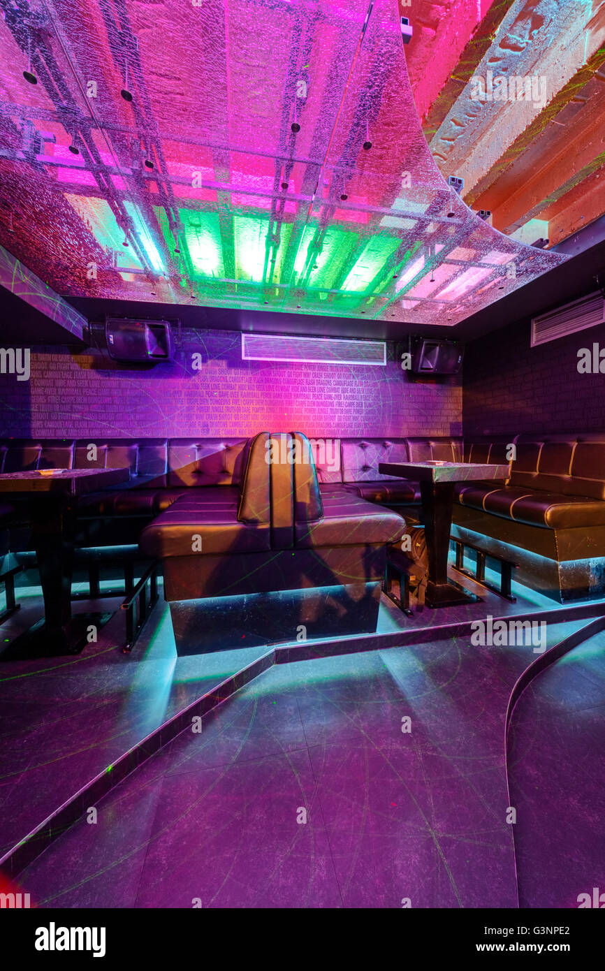 Interior of night club with vivid colors Stock Photo - Alamy