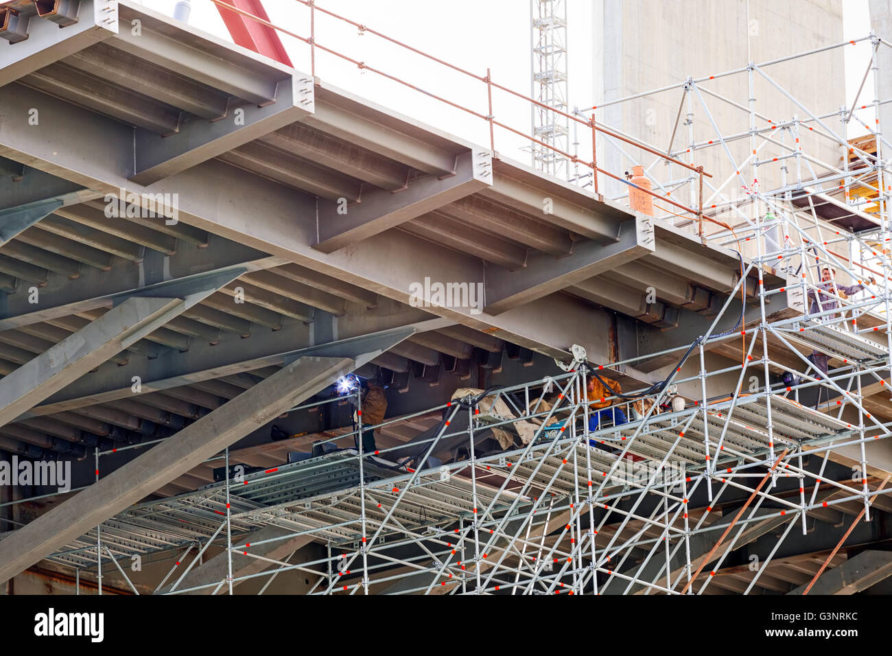 steel bridge construction with scaffolding Stock Photo - Alamy
