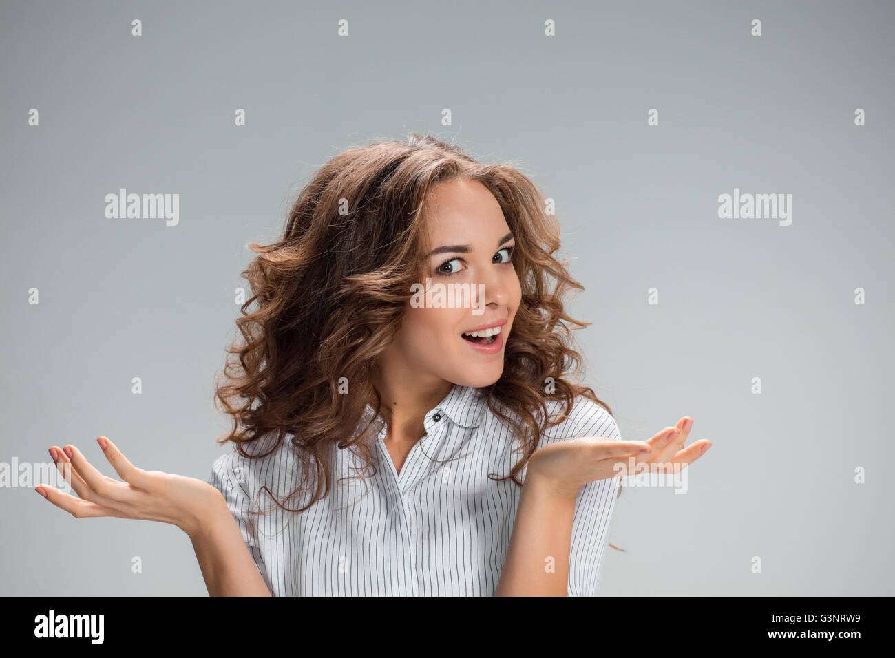 The young woman's portrait with happy emotions Stock Photo - Alamy