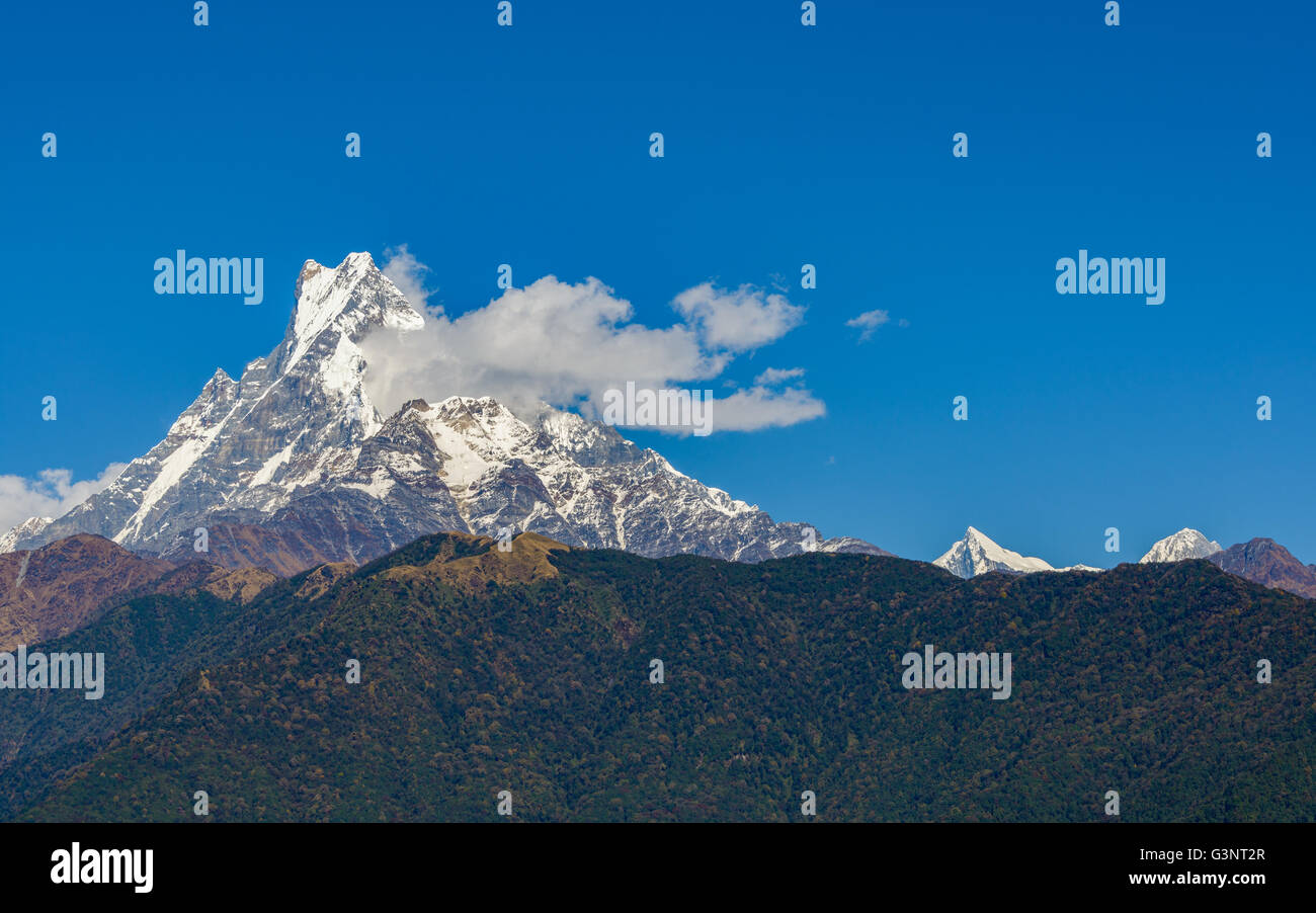 The Machhapuchhre (Fish Tail) in the Annapurna region, Nepal Stock ...