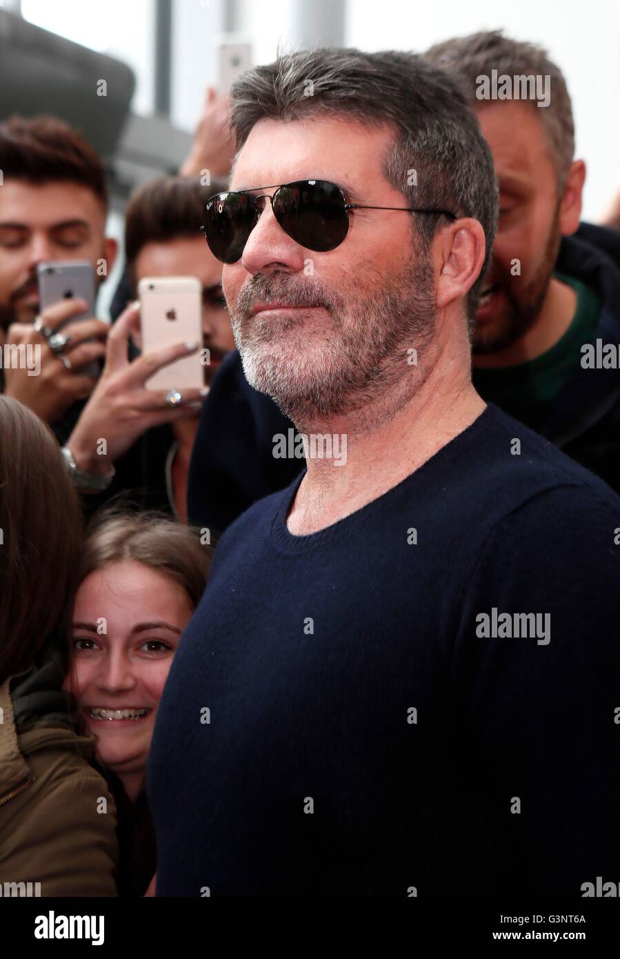 Simon Cowell arrives at the Old Trafford Cricket Ground in Manchester ...
